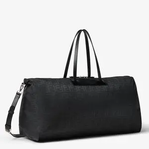 Fendi Duffle Foldable, Black Ff Zucca Superlight Fabric Duffle Bag